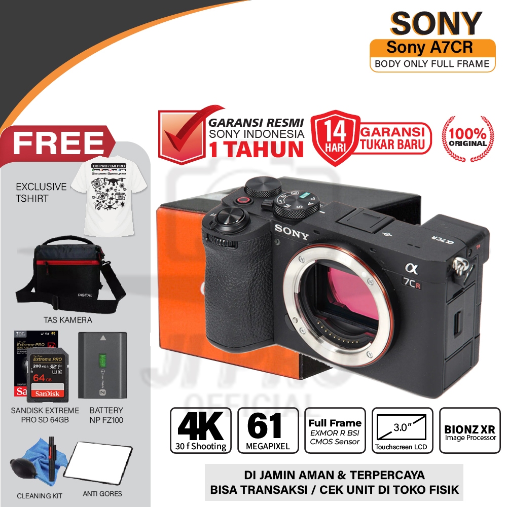 Jual Sony A7CR Body Only Mirrorless Camera Alpha 7CR A7C R Sony A7 CR Resmi | Shopee Indonesia