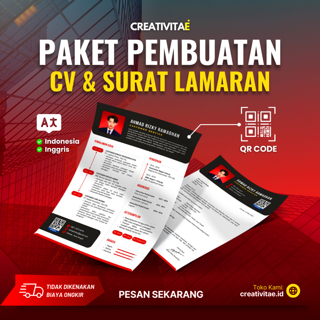 Jual Paket CV dan Surat Lamaran | curriculum vitae | CV| cv kreatif ...