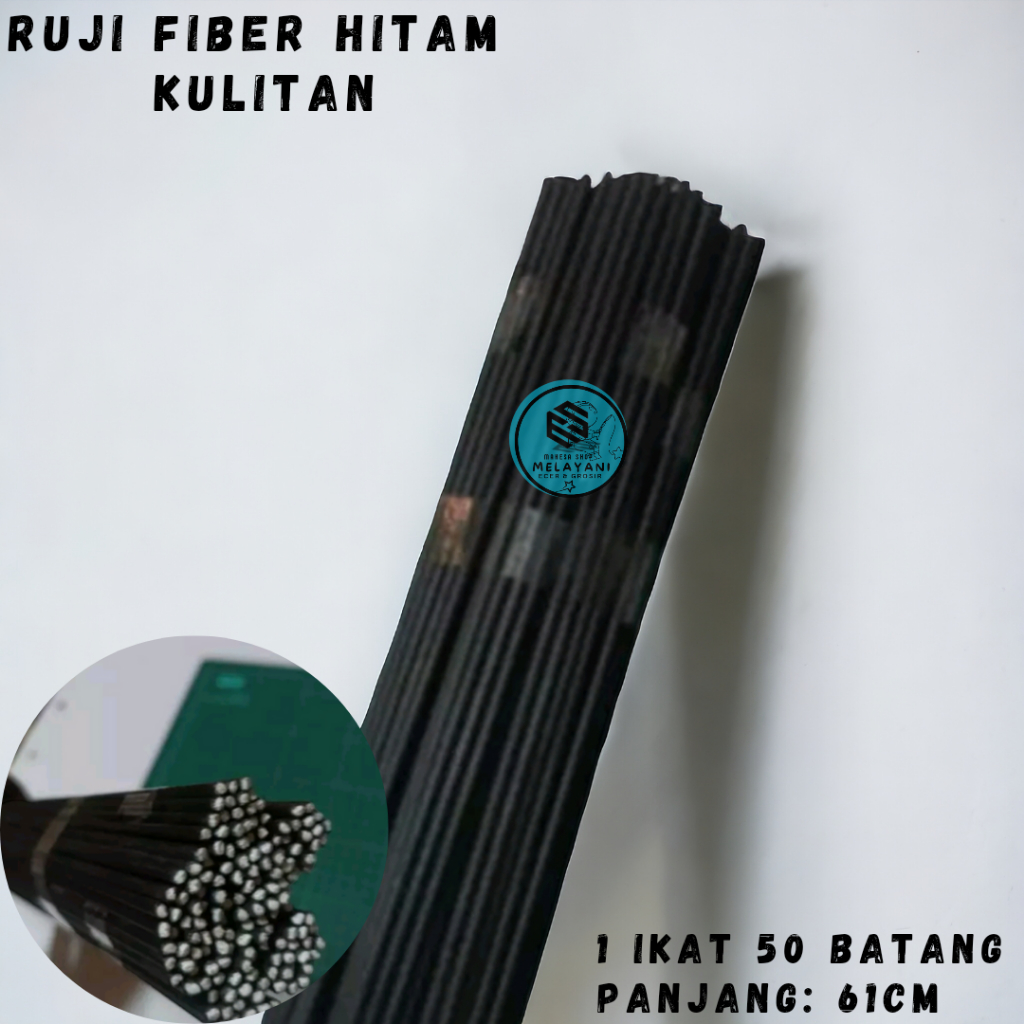 Jual Ruji fiber hitam kulitan kondisi stik panjang 61cm 1 ikat 50 ...