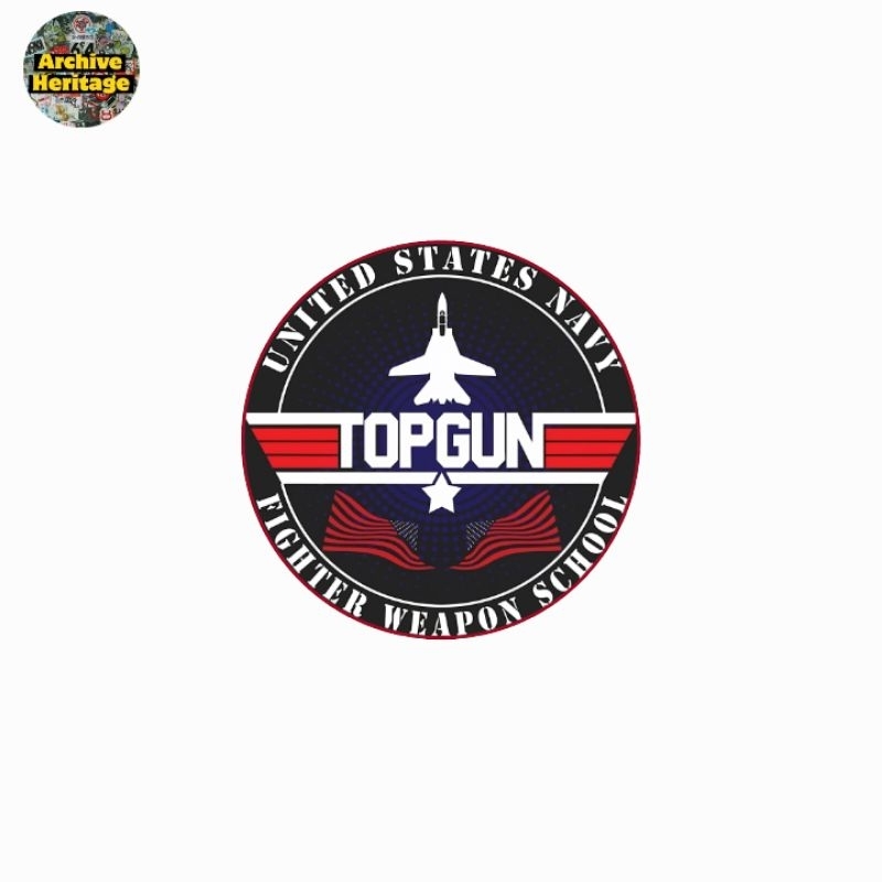 Jual sticker Top Gun logo US Navy strike fighter weapon school tactic ...