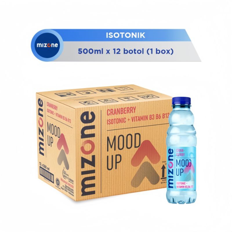 Jual Mizone Isotonik Mood Up Cranberry 500ml x 12 botol (1 box) | Shopee Indonesia