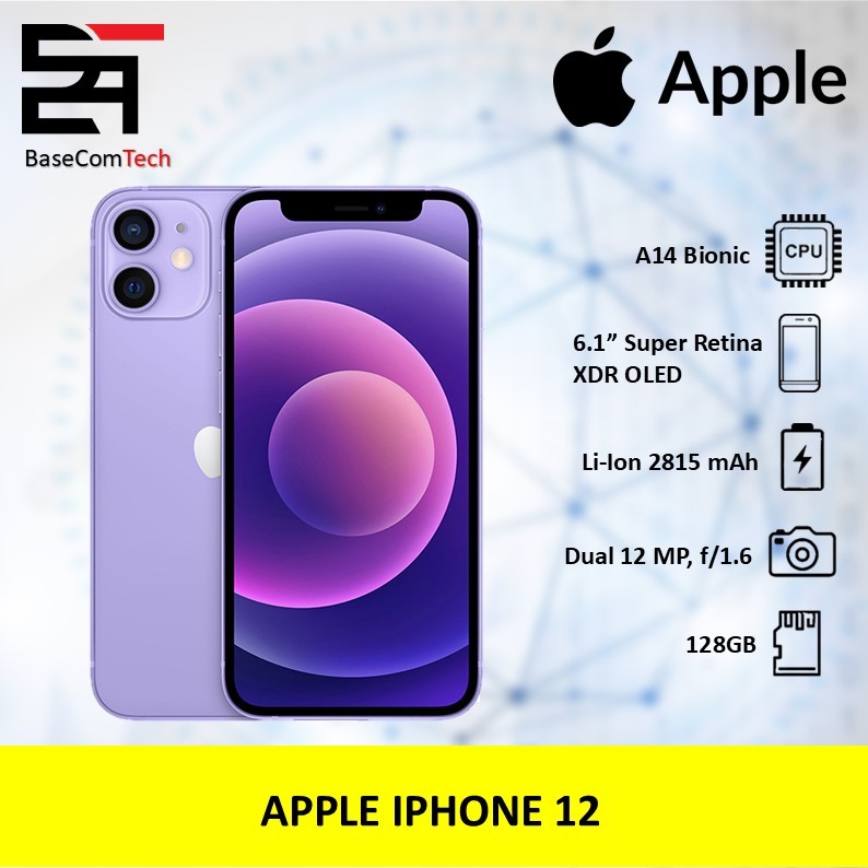 Jual Apple Iphone 12 5G 128GB Dual 12 MP 6.1 inches Super Retina XDR OLED IP68 | Shopee Indonesia