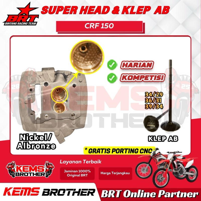 Jual HEAD BRT CRF 34/29 36/31 39/34 ALBRONZE PORTING CNC ORIGINAL BRT ...