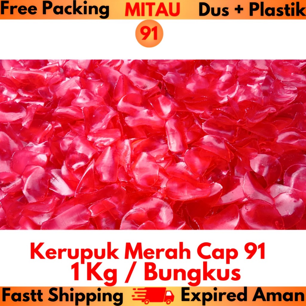 Jual Kerupuk Merah 1kg / Bungkus Beli 5 Bks Lebih Murah | Shopee Indonesia