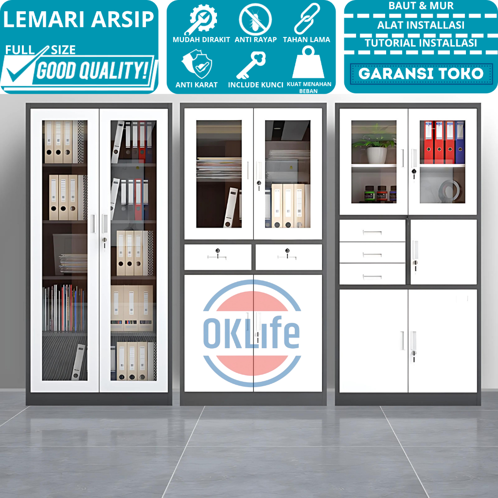 Jual OKLIFE LEMARI BESI LEMARI KABINET LEMARI BESI ARSIP LEMARI PLAT ...