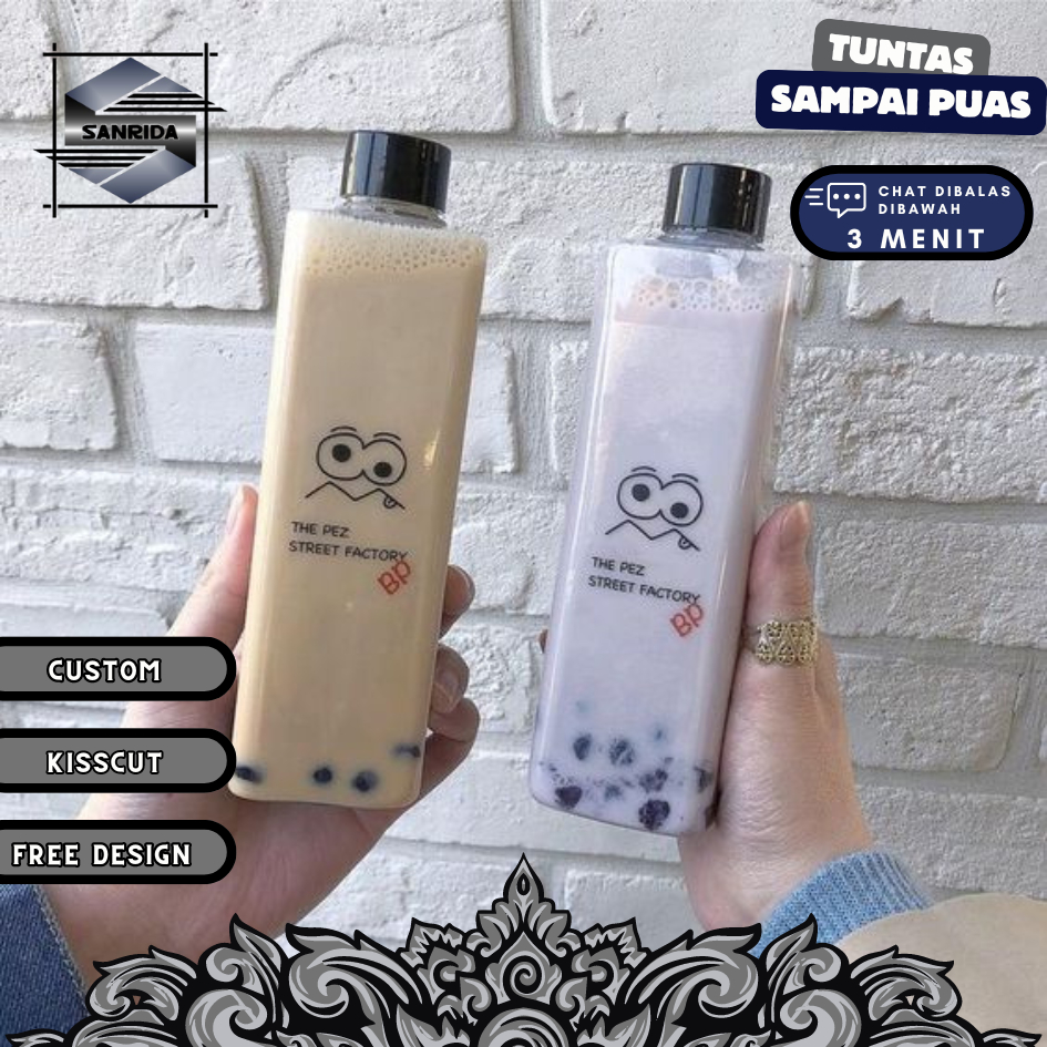 Jual CETAK STICKER LABEL BOTOL KOTAK TRANSPARAN MURAH SANRIDA BANDUNG ...