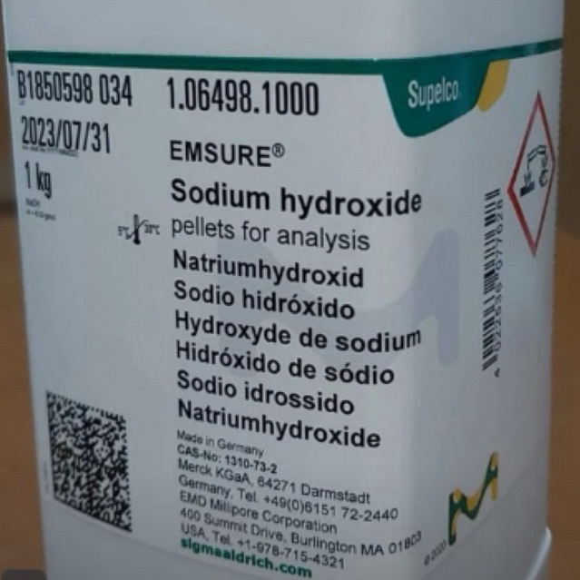Jual NaOH/Sodium Hydroxide Merck 1.06498.1000 Kemasan 1 Kg | Shopee ...