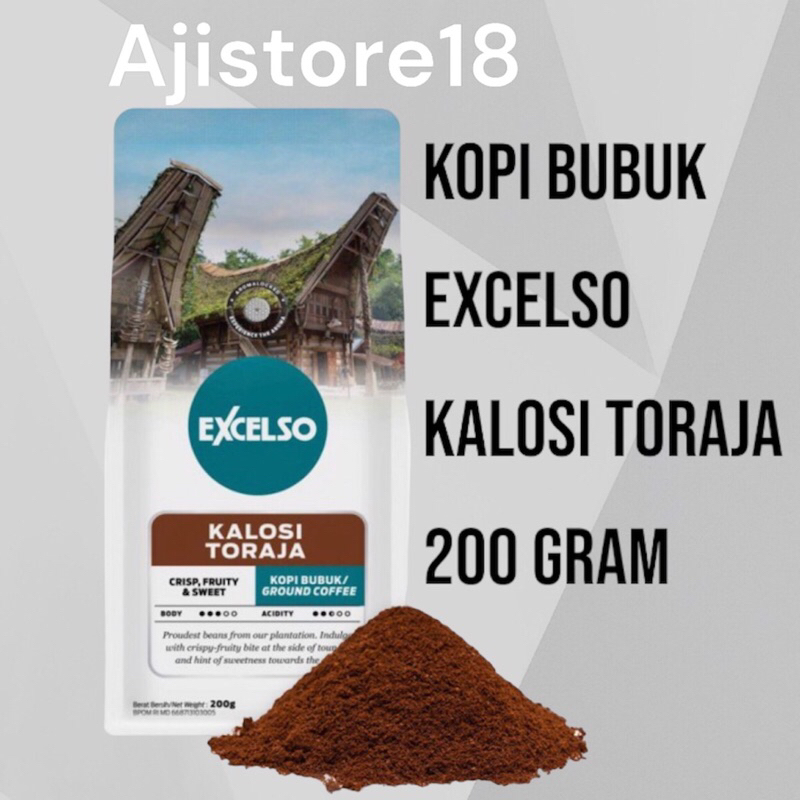 Jual Excelso Kopi Bubuk Kalosi Toraja 200g | Shopee Indonesia