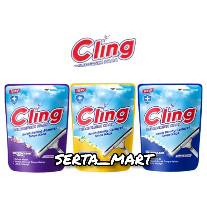 Jual Cling Pembersih Kaca Pouch Refill 425ml Hijau / Kuning / Biru ...