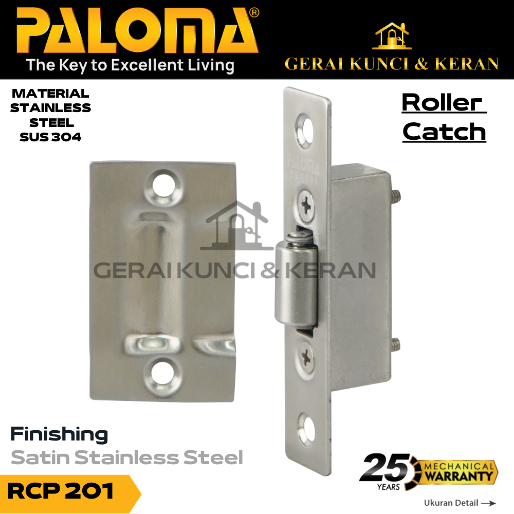 Jual Paloma Roller Catch Pelor RCP 201 Stainless Sus 304 Finishing Satin Stainless Steel ...