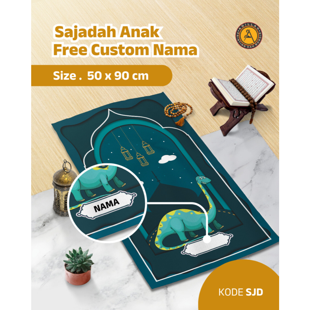 Jual SAJADAH ANAK - Custom Nama Berkarakter Cocok Untuk Souvenir Ulang ...