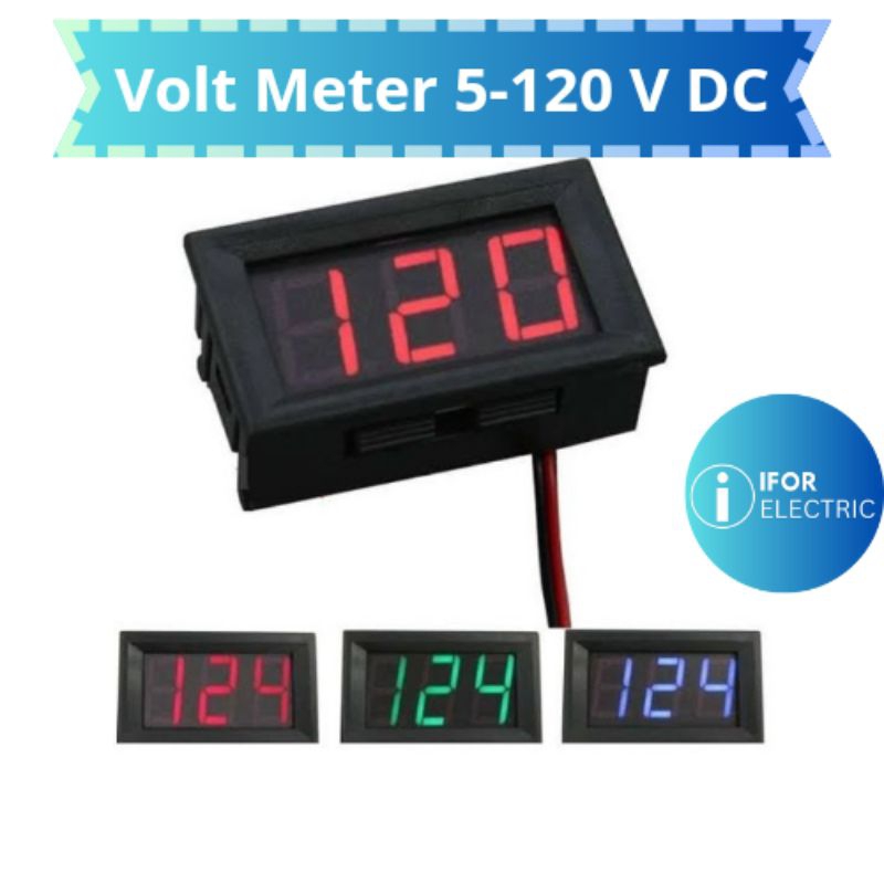 Jual VOLT METER DIGITAL 4.5- 120V KOTAK VOLTMETER DIGITAL 0.56 2 KABEL HIGH VOLTAGE DC UNTUK UPS ...