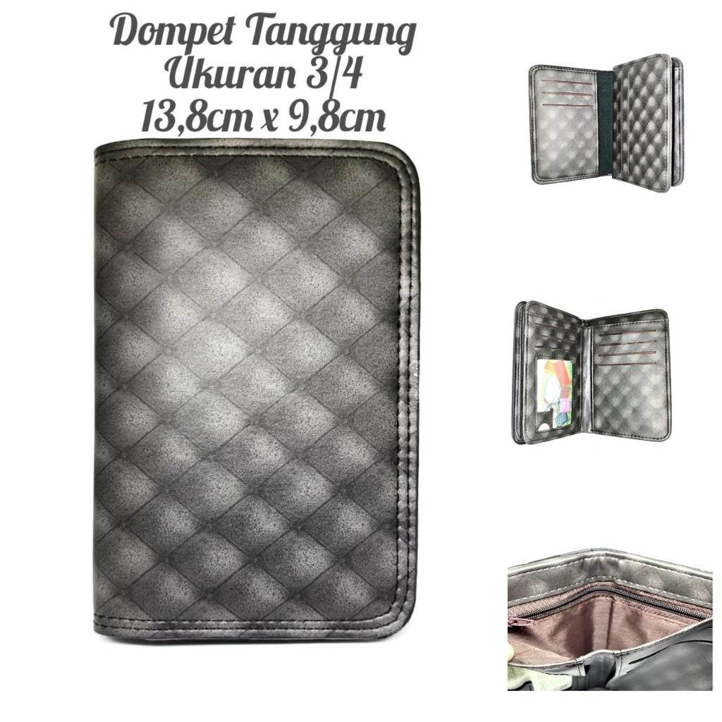 Jual Dompet Pria ukuran tanggung 3/4 tanpa merek motif kotak | Shopee ...