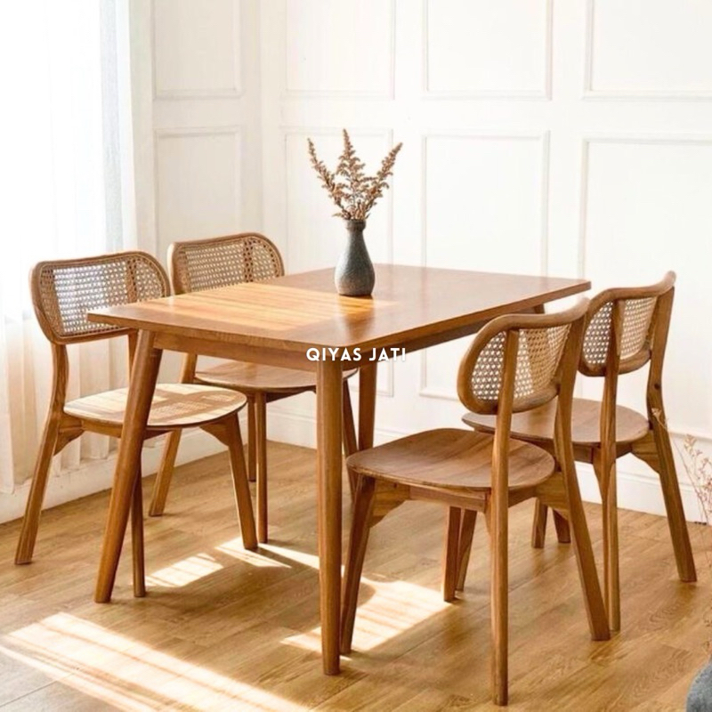 Jual Meja makan minimalis, Meja makan 4 kursi, kursi meja makan jati tua | Shopee Indonesia