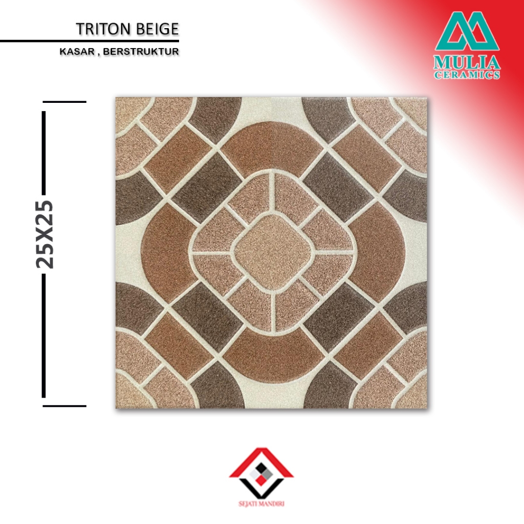 Jual keramik 25x25 - motif batu alam - mulia triton beige | Shopee ...