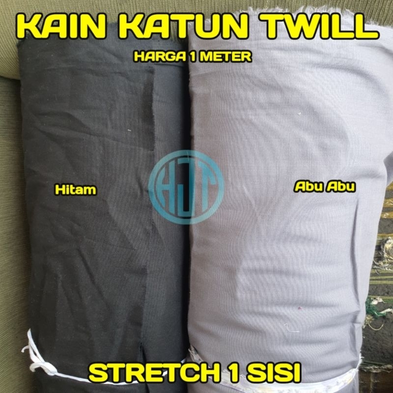 Jual KAIN KATUN TWILL | STRETCH 1 SISI | HARGA 1 METER | Shopee Indonesia