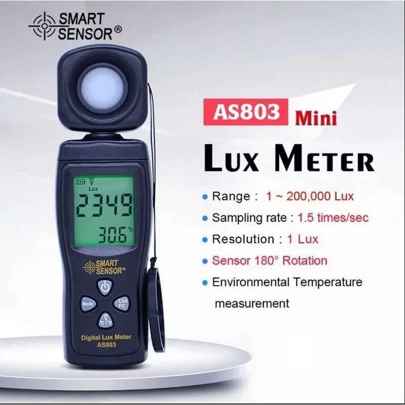 Jual Digital Lux Meter AS803 light meter cahaya tester Smart Sensor Uji ...