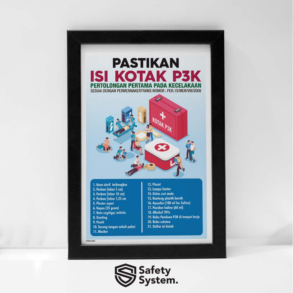 Jual Poster K3 Safety Kesehatan dan Keselamatan Kerja - Isi Kotak P3K ...