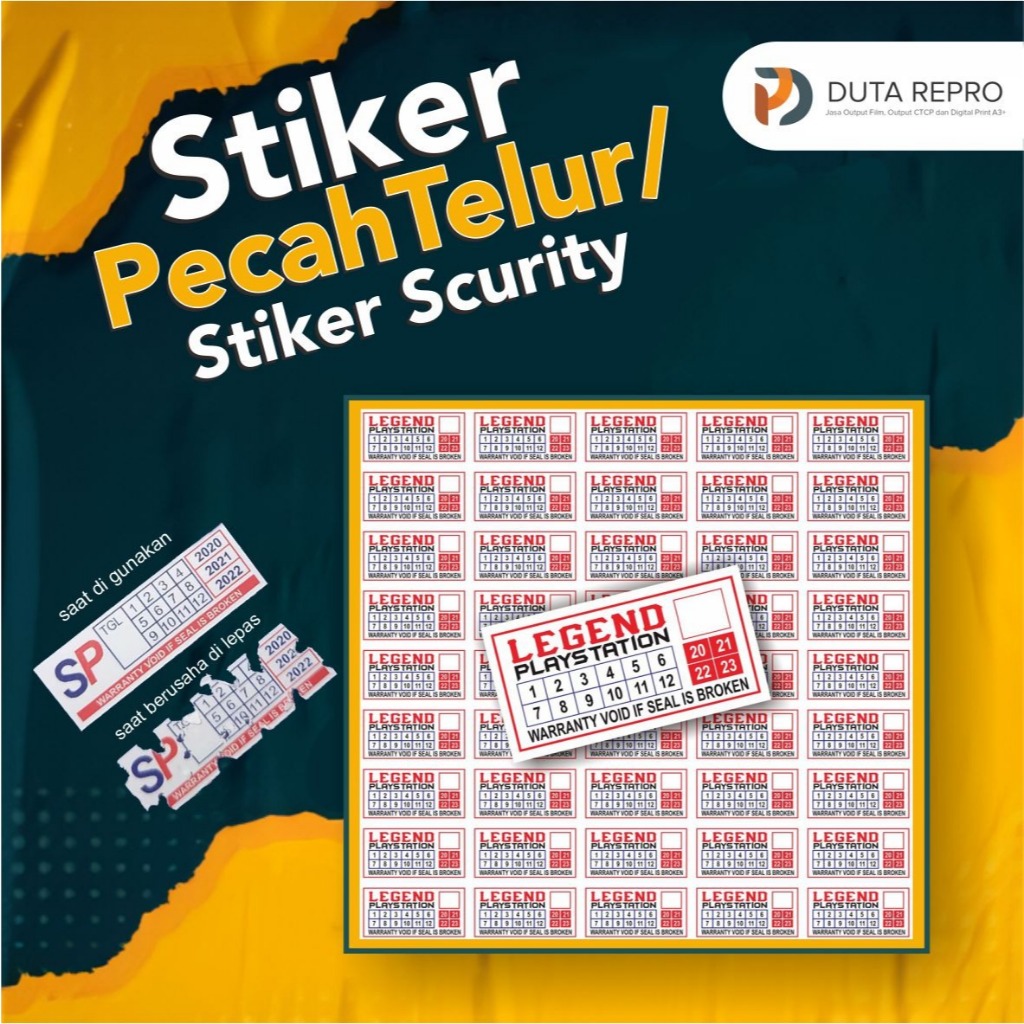 Jual Cetak Sticker Custom Garansi / Segel / Pecah Telor (+ Kiss Cut ...