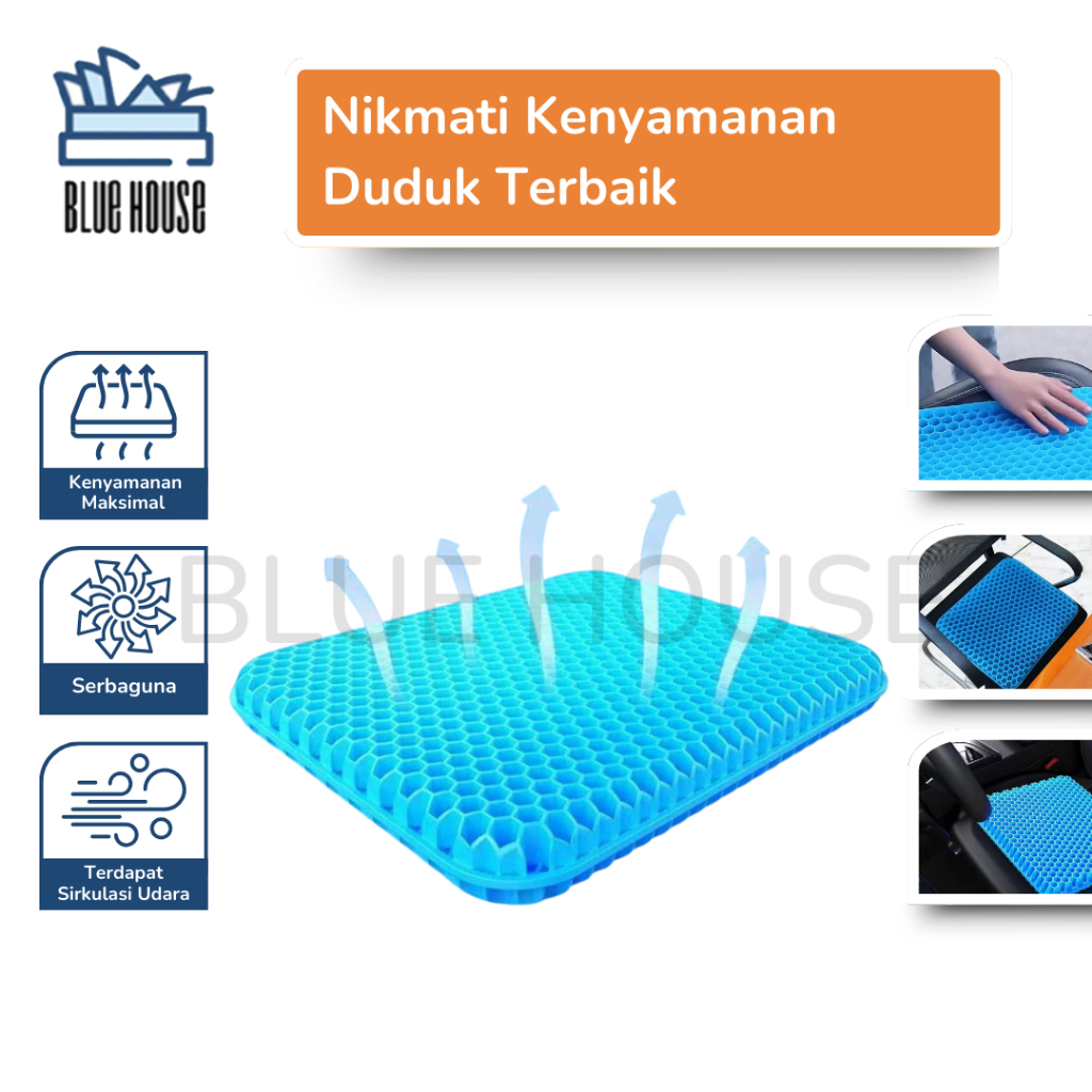 Jual Bantal Alas Duduk Kursi Jok Mobil Lantai Silikon Gel Dingin Anti ...