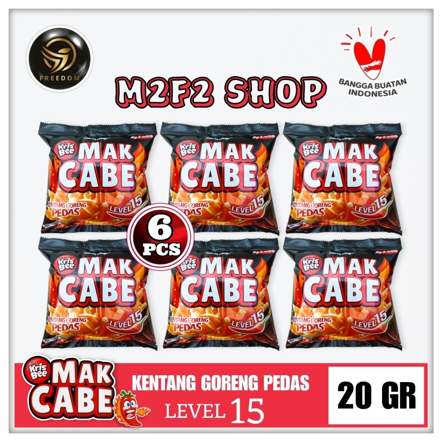Jual Krisbee Mak Cabe Keripik Kentang Goreng Pedas Level 15 Sachet - 20 ...
