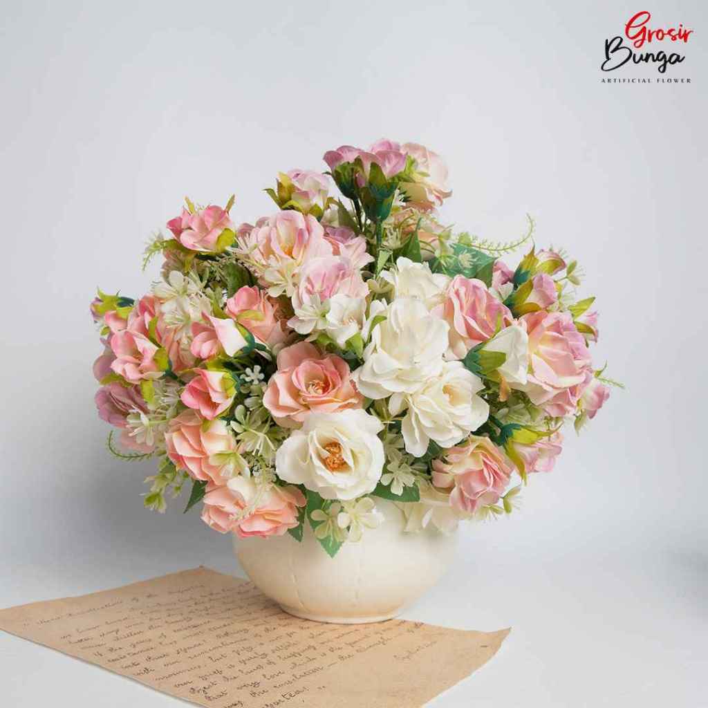 Jual Rose Mawar Bouquet Premium - 1 tangkai ada 5 mawar besar + 3 mawar ...