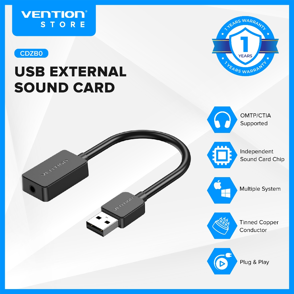 Jual Vention Usb Sound Card SoundCard External Aux 3.5mm | Shopee Indonesia
