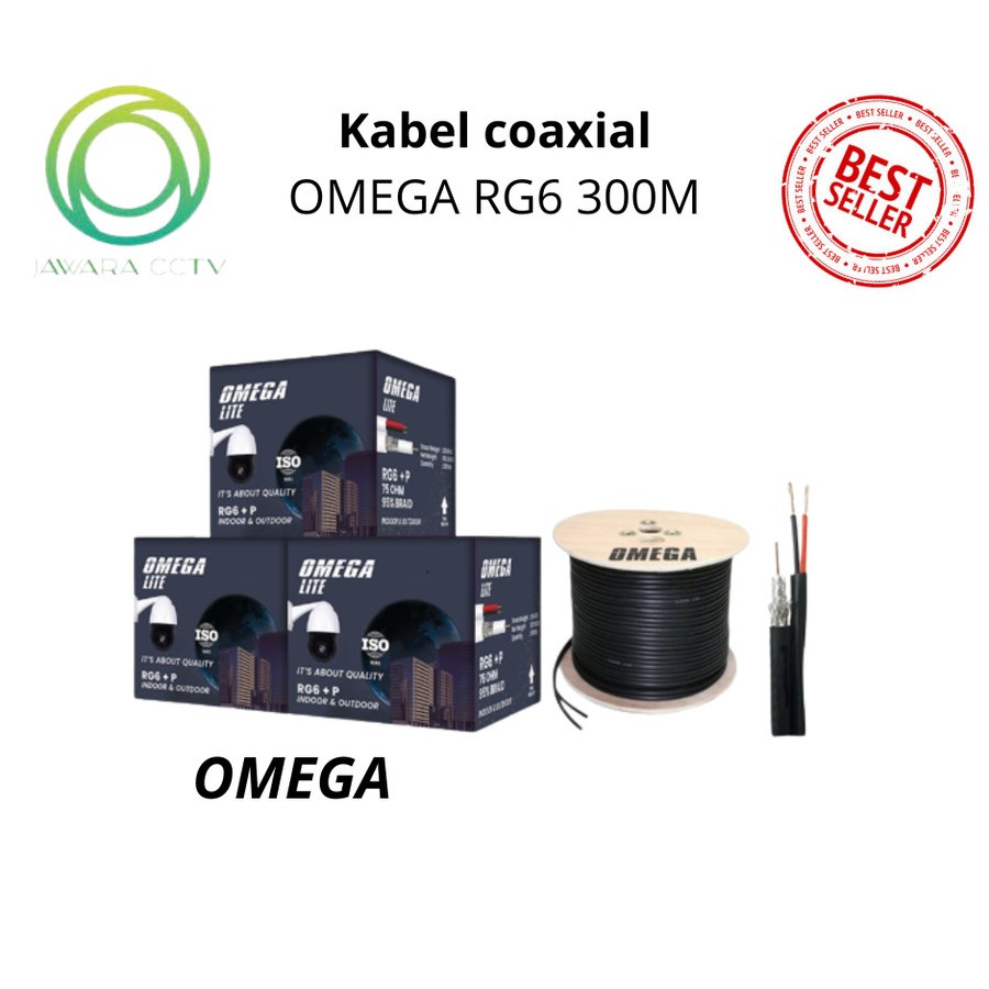 Jual Kabel CCTV Omega RG6 300M / Kabel Coaxial RG6 Omega 300M | Shopee Indonesia