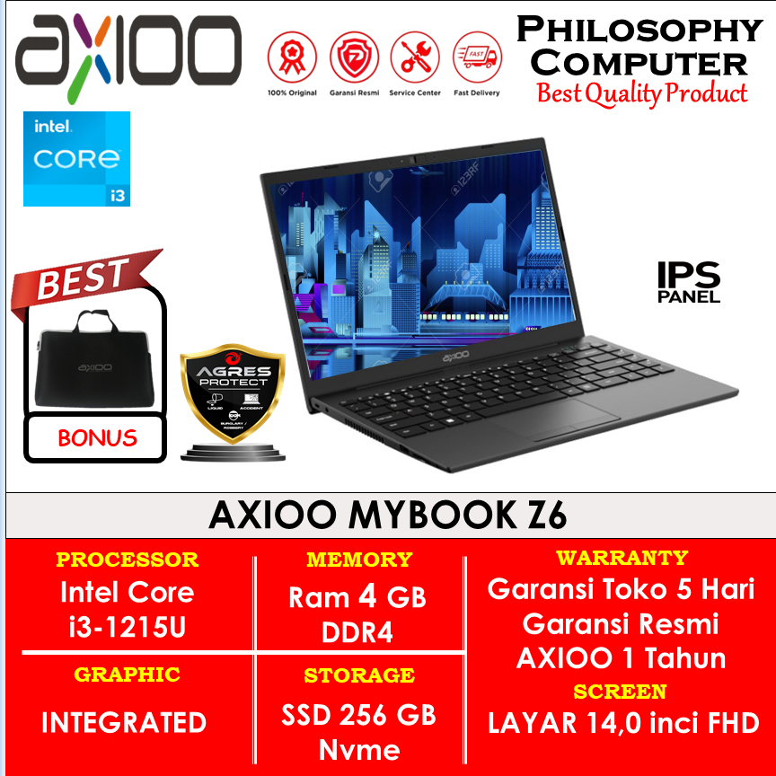 Jual AXIOO MYBOOK Z6 Z10 METAL CORE i3-1215U 8GB 256 GB SSD FHD IPS | Shopee Indonesia