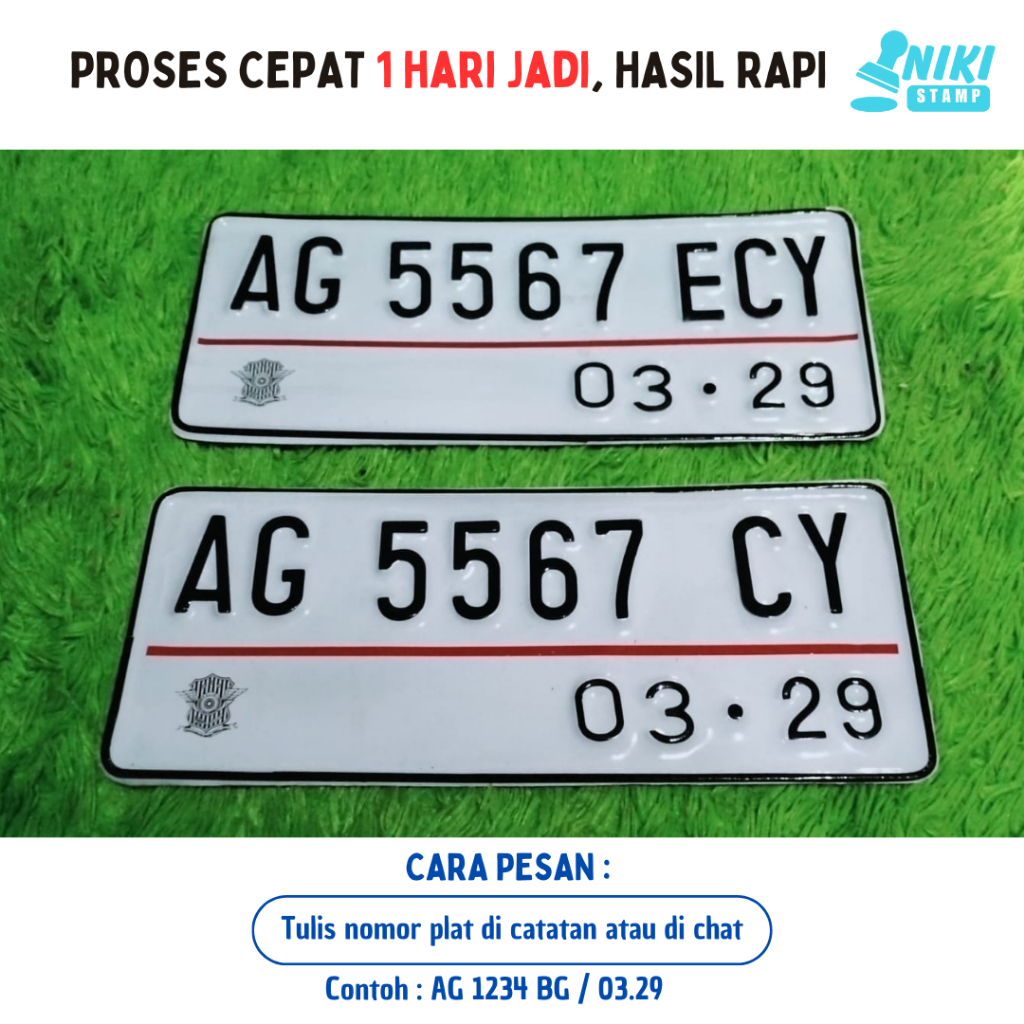 Jual Cetak Angka Tanda Nomer Montor Dengan Garis Tengah Sepasang (2 pcs ...