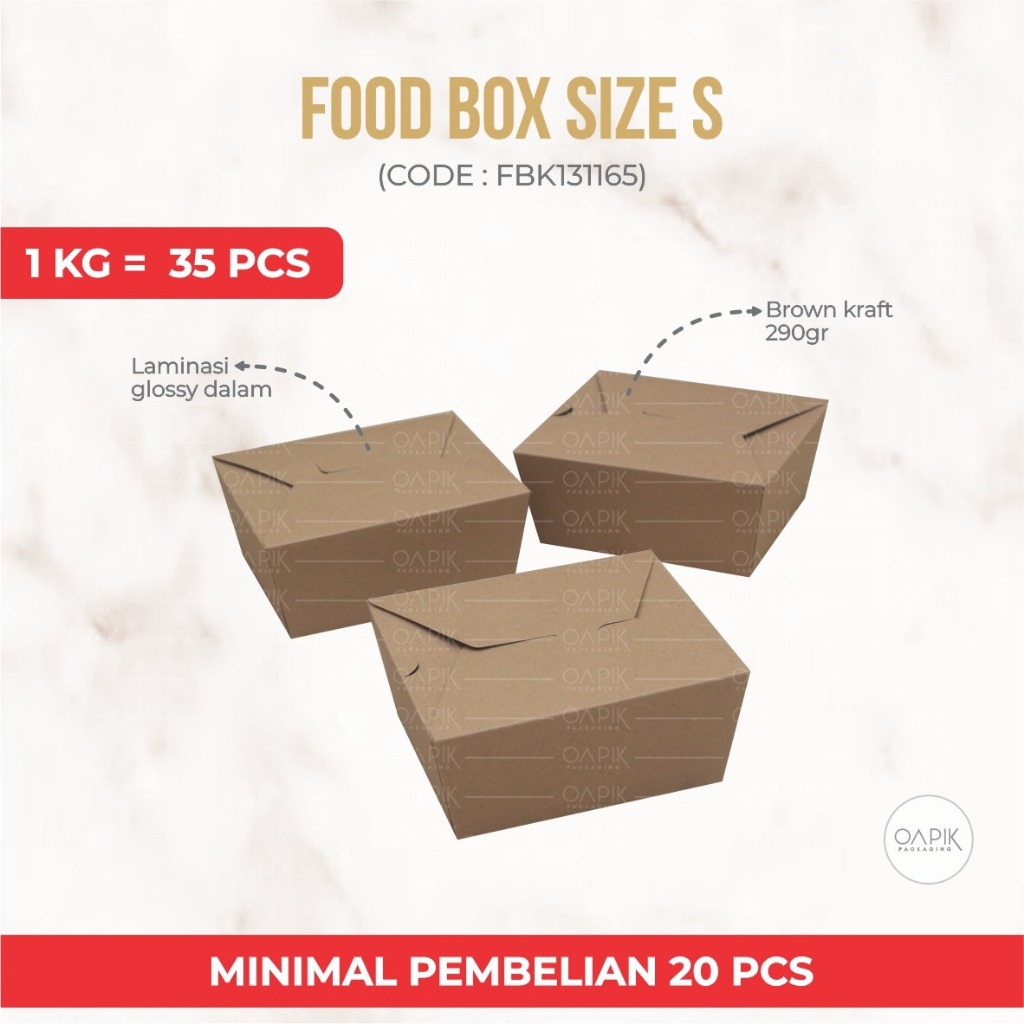 Jual FOOD BOX S, Kemasan Makanan, Dos makanan, Packaging Makanan, box ...