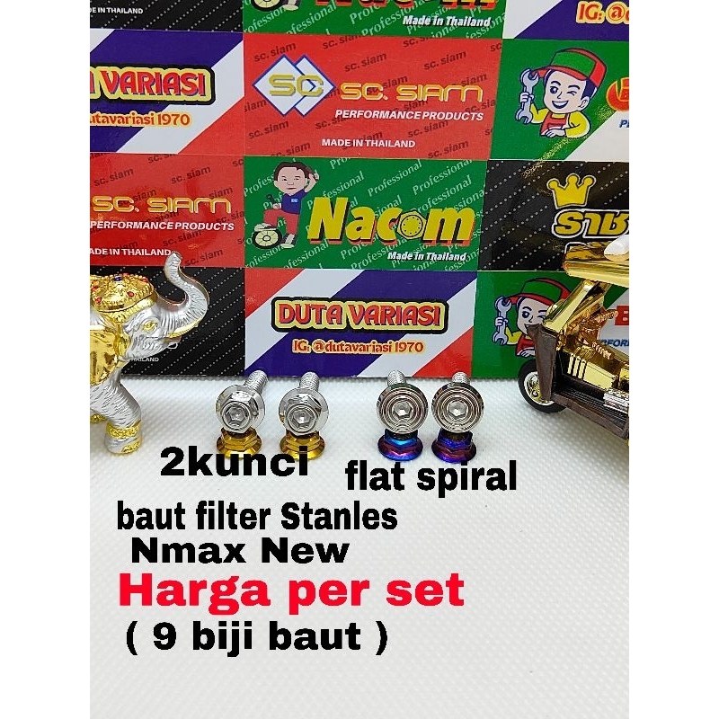 Jual BAUT Stainless Chrome Krom Thailand 2 DUA KUNCI FILTER NMAX TURBO ...