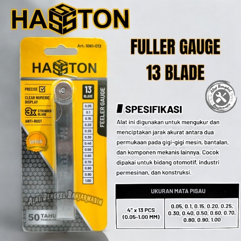 Jual FULLER GAUGE "HASSTON" 13 BLADE || FEELER GAUGE/ALAT UKUR CELAH ...