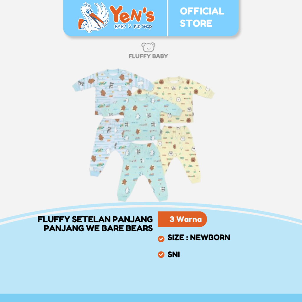 Jual FLUFFY Setelan Panjang Pnjg WE BARE BEARS (Isi 1Pasang)NEWBORN | Shopee Indonesia