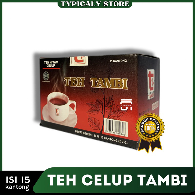 Jual TEH CELUP TAMBI ORIGINAL isi 15 kantong | TEH HITAM TAMBI RASA ...