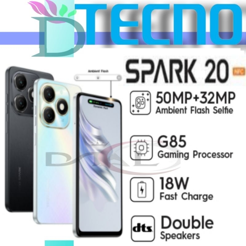 Jual Tecno Spark 20 NFC 8+8/128 Garansi Resmi Tecno Indonesia | Shopee Indonesia