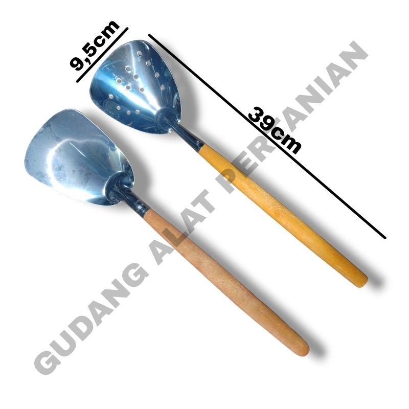 Jual SUTIL,SPATULA STEANLIS GAGANG KAYU BESAR TERMURAH BELI SATU HARGA ...