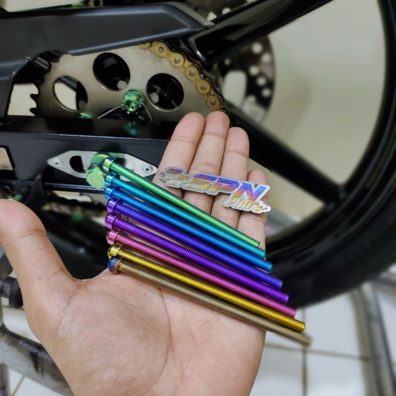 Jual BAUT TITANIUM FULL DRAT SETELAN ARM STELAN RANTE ARM NINJA R RR SS | Shopee Indonesia