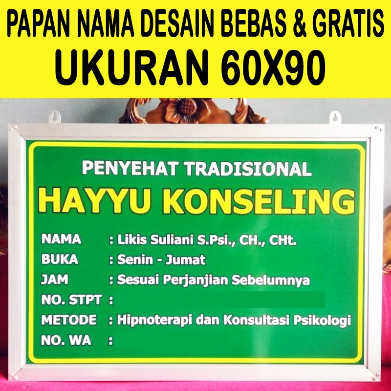 Jual Papan Nama Akrilik 60x90 Plang Toko Praktek Dokter, Apoteker ...