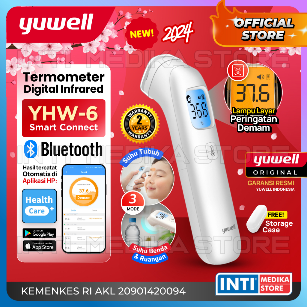 Jual YUWELL - Termometer Digital Infrared SMART CONNECT Bluetooth YHW6 ...