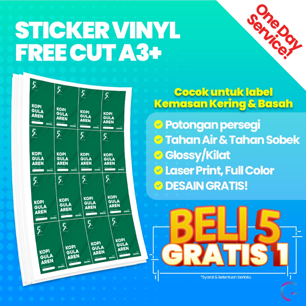 Jual Sticker Vinyl (ANTI AIR) POTONG PERSEGI | Cetak Stiker Label ...