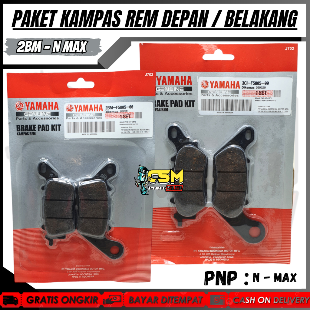 Jual (YAMAHA 3C1/2BM) KAMPAS REM CAKRAM DEPAN + BELAKANG NMAX / DISPAD / DISKPAD | Shopee Indonesia