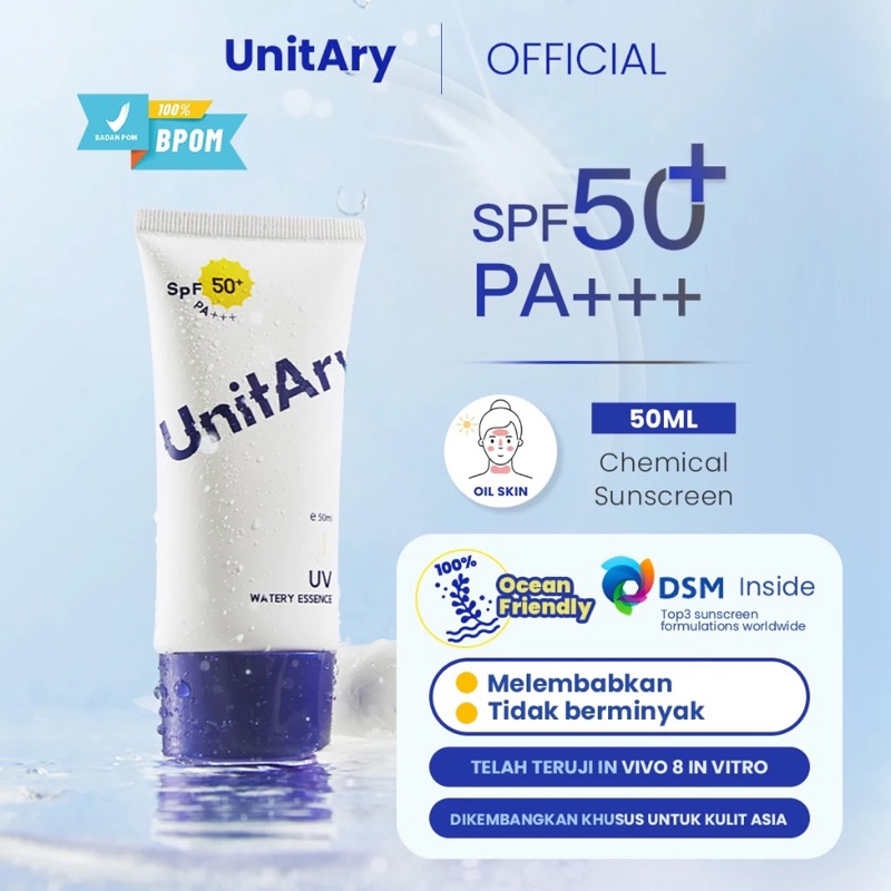 Jual unitary sunscreen watery essence untuk kulit berminyak spf 50 pa ...