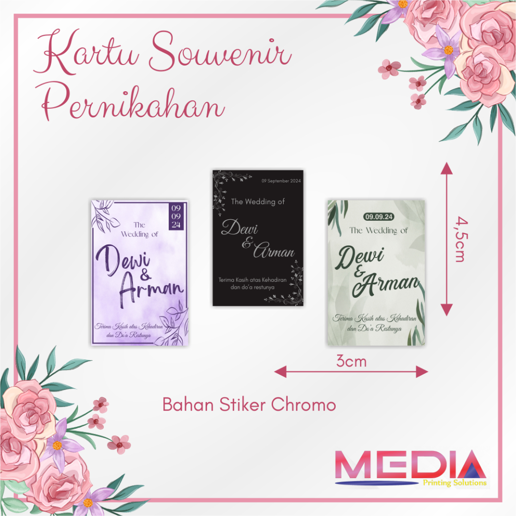 Jual KARTU UCAPAN STICKER SOUVENIR WEDDING / STICKER WEDDING / STICKER ...