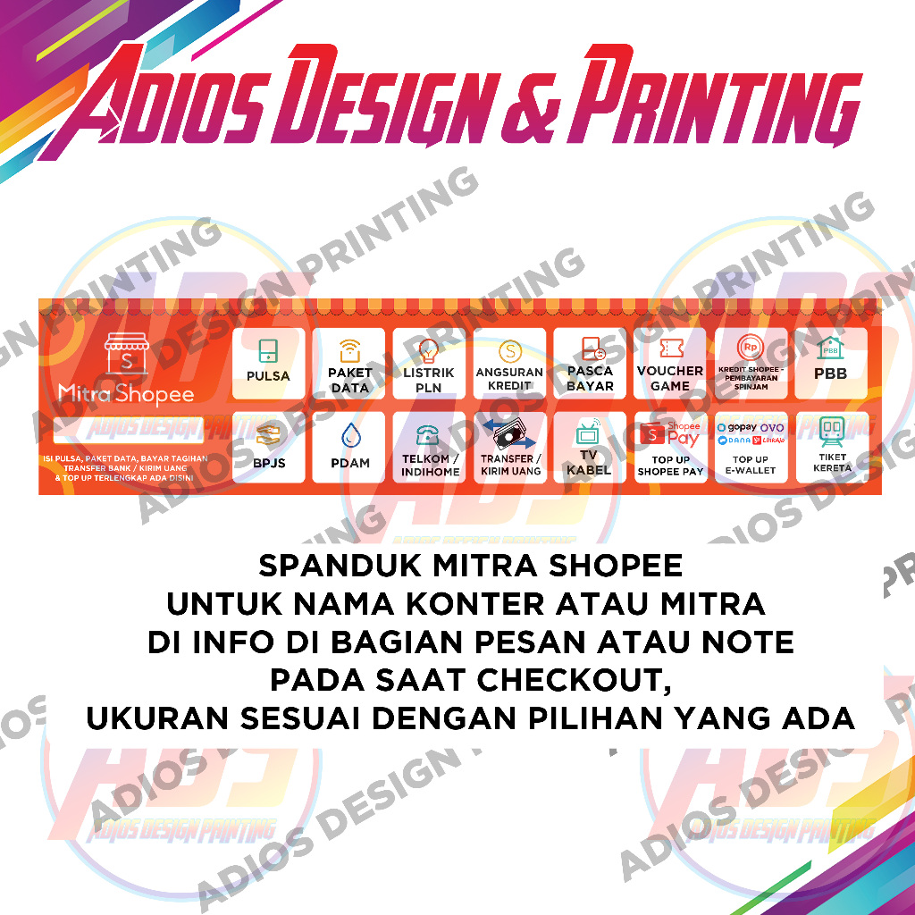 Jual Spanduk Mitra Shopee / Banner Mitra shopee Variasi Baru | Shopee Indonesia
