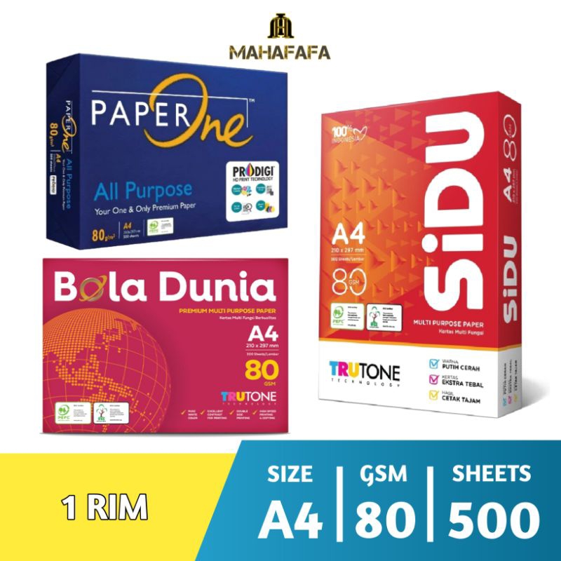Jual KERTAS A4 80 GRAM 1 RIM 500 LEMBAR | Shopee Indonesia