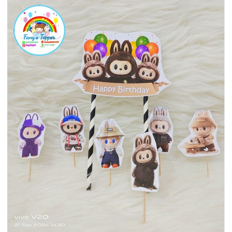 Jual Topper Labubu Topper Happy Birthday Topper Ulang tahun topper kue ...