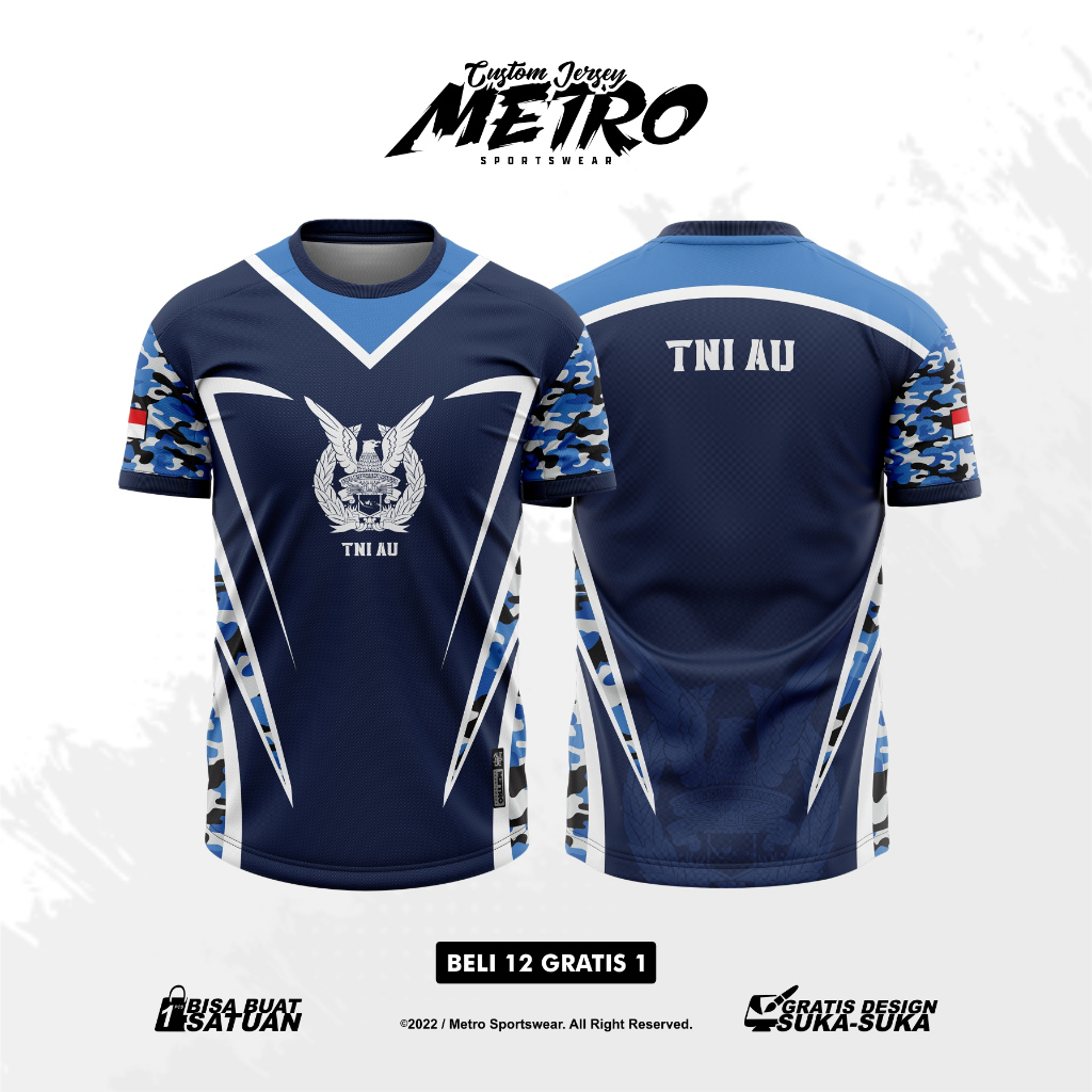 Jual Jersey Militer Angkatan Udara Indonesia Custom Design Full ...