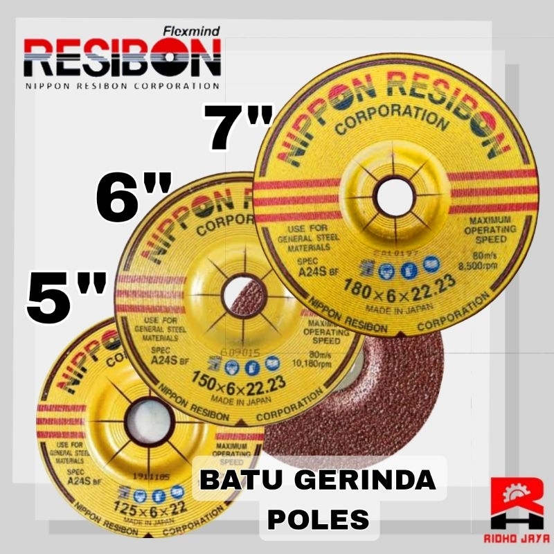 Jual Batu Gerinda Poles Nippon Resibon 4" / 5" / 6" / 7" Inch | Shopee ...