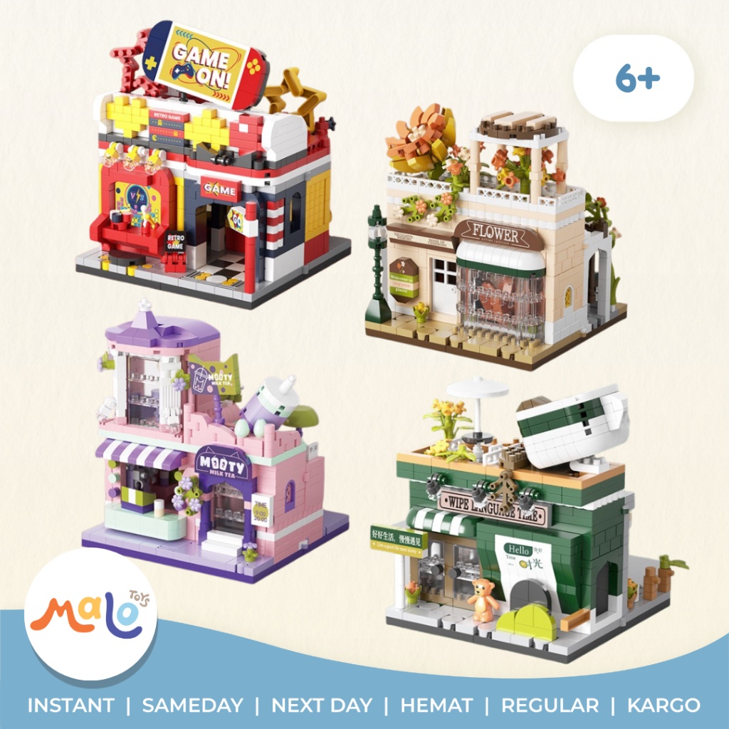 Jual Diskon 25 Hari Ini BALODY Bricks City Street View DIY Puzzle Blocks Mainan Balok Toko ...